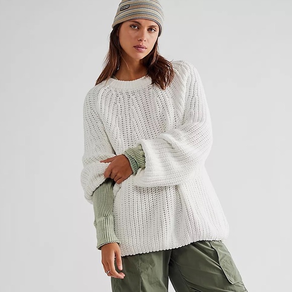 Free People | Sweaters | Free People Take Me Home Sweater In Ivory ...